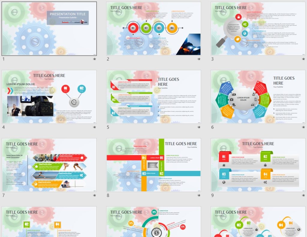 Colorful Gears PowerPoint #161248 Colorful Gears PowerPoint #161248